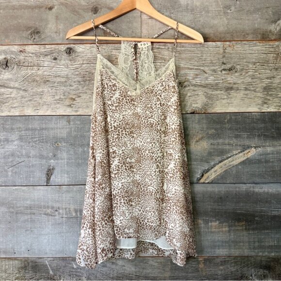 POL | Tops | Nwot Pol Leopard Print Racerback Cami Top Beige Cream Lace ...
